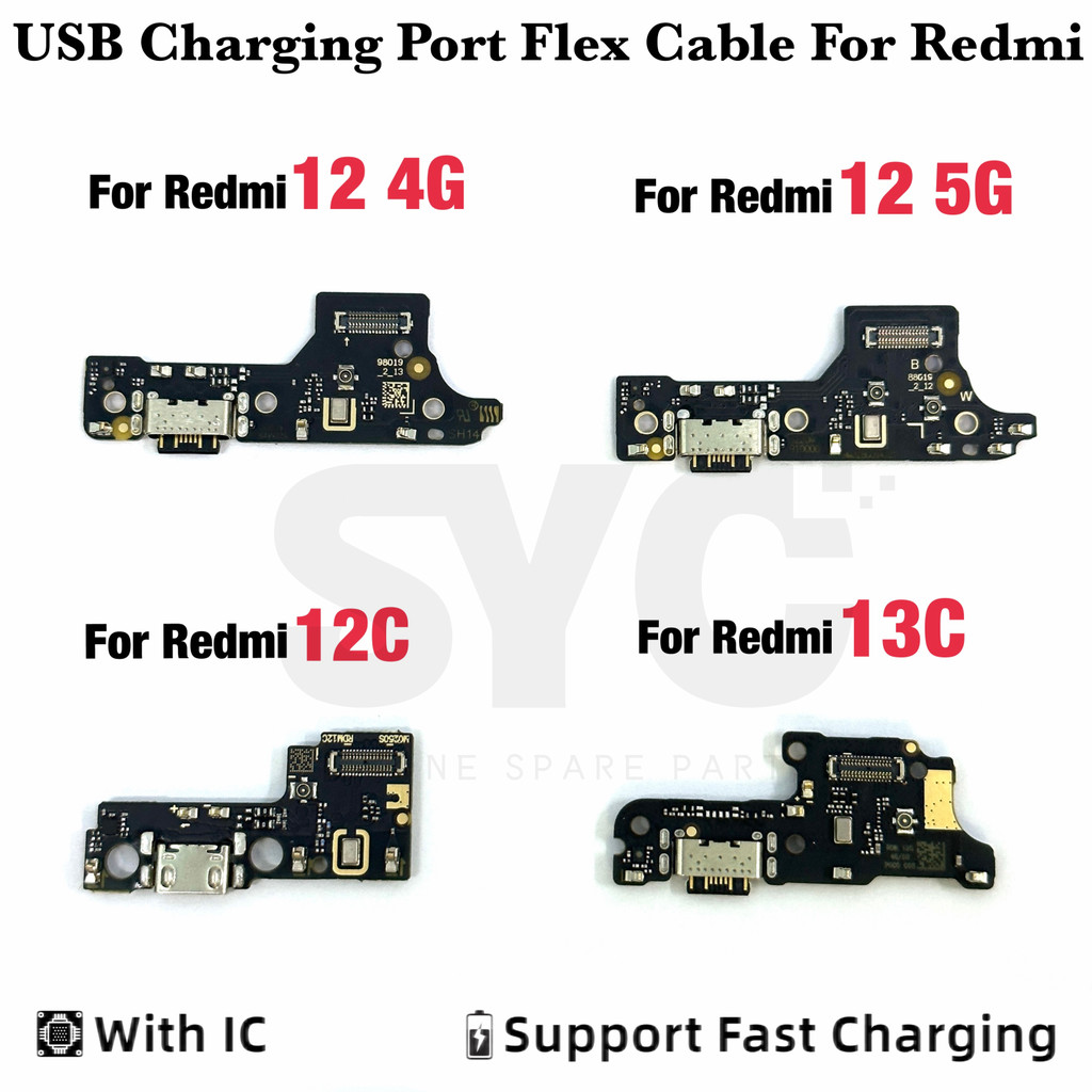 For Xiaomi Redmi 13C 12C 12 4G 5G USB Charging Dock Connector Port ...