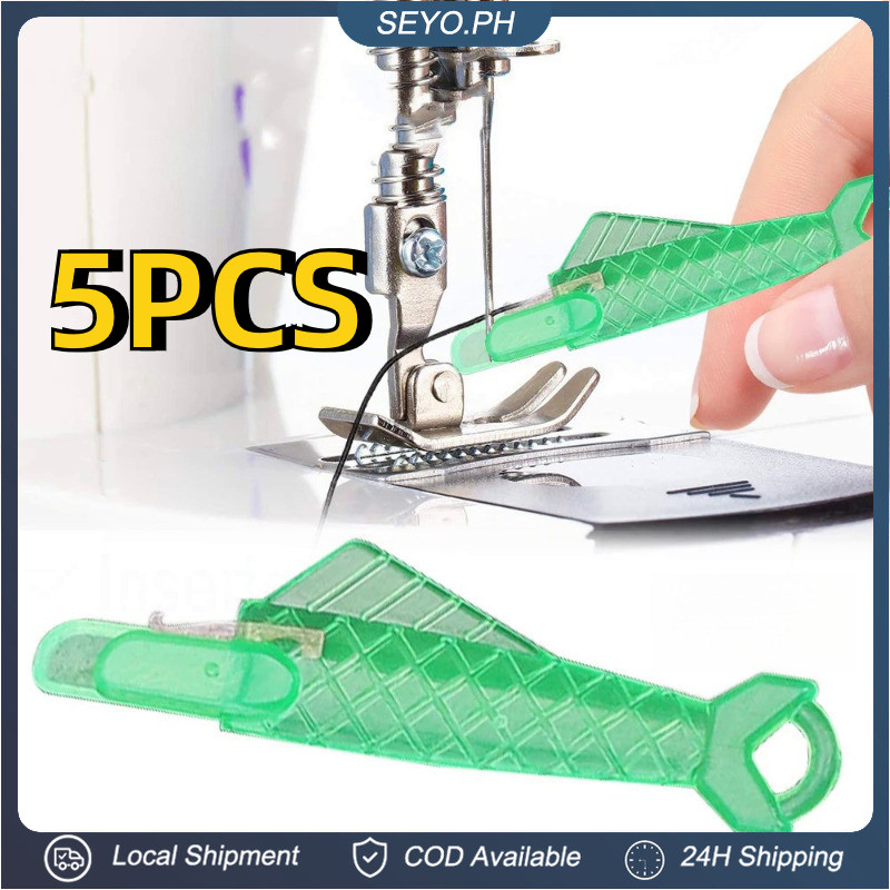 5PCS Sewing Machine Needle Threader Plastic DIY Sewing Tools Green Fish ...