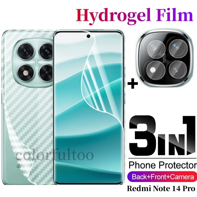 Redmi Note14 5G 3in1 Front Back Full Cover Protection Hydrogel Film For Xiaomi Redmi Note 14 Pro ...