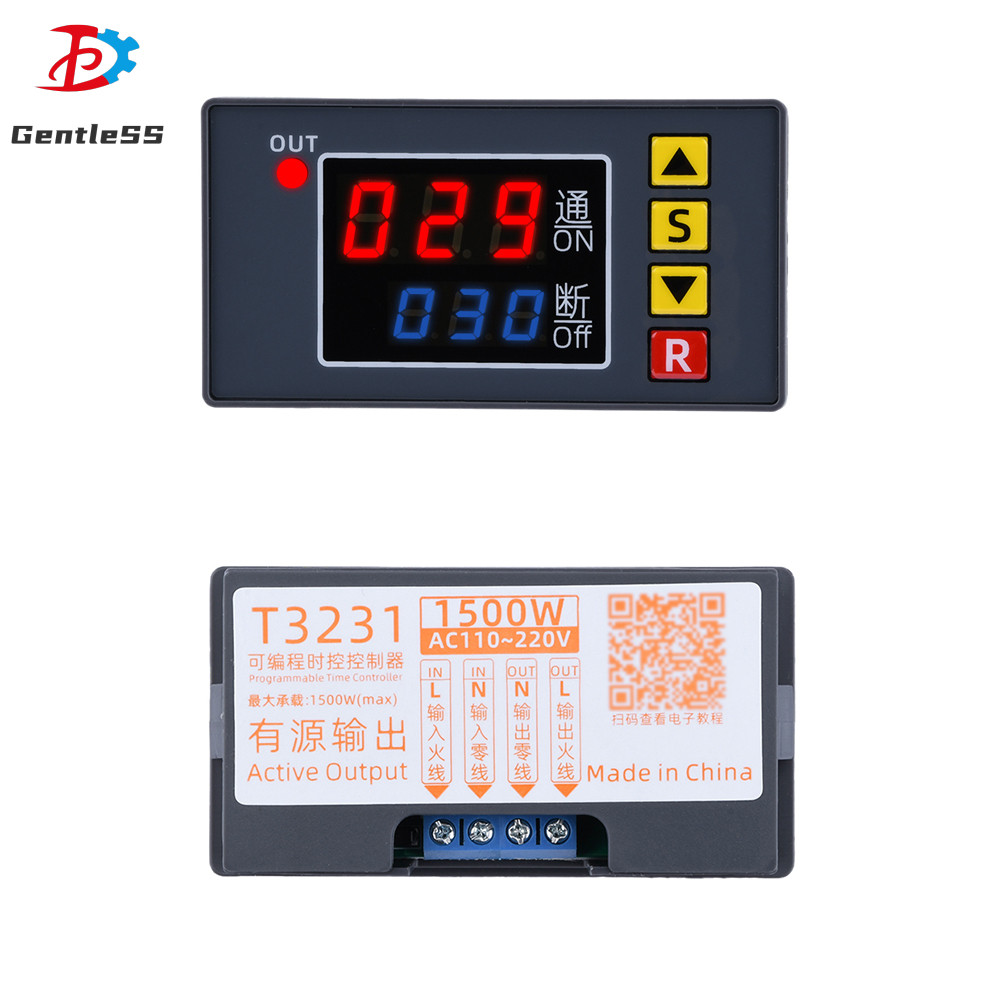 T3231 DC12V/24V AC110-220V Programmable Time Control Controller Digital Time Delay Relay Switch ...