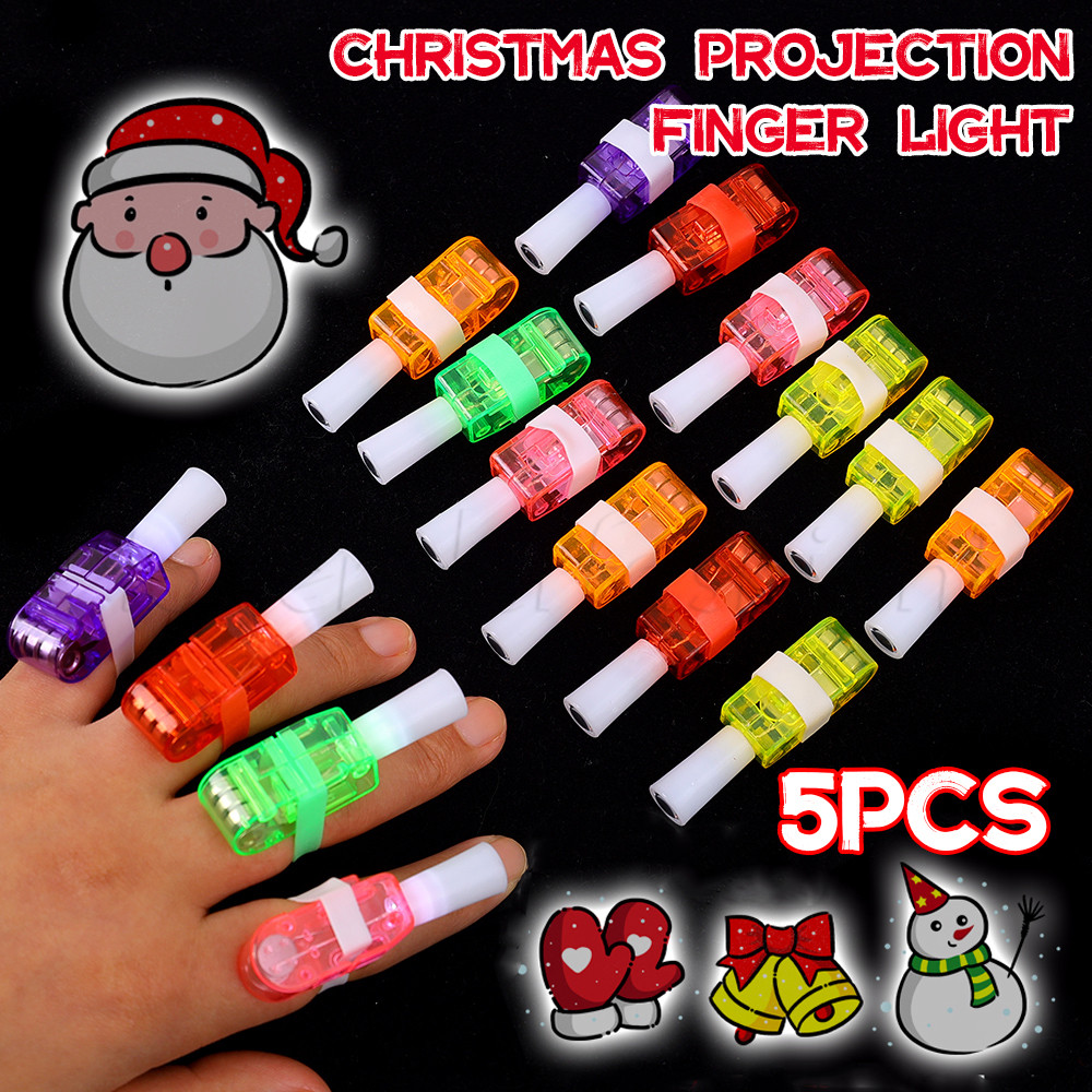 5Pcs Christmas Projection Finger Light - Cartoon Christmas Pattern ...