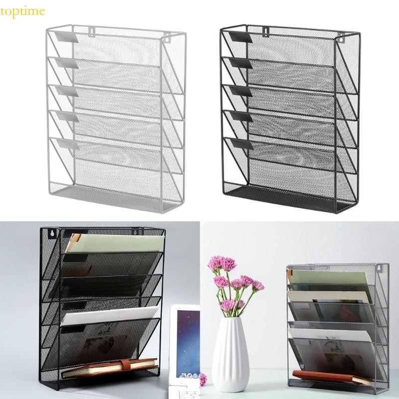 Top 6 Tiered Mesh In Tray Wall Mounted File Holder Mail Organiser Metal ...