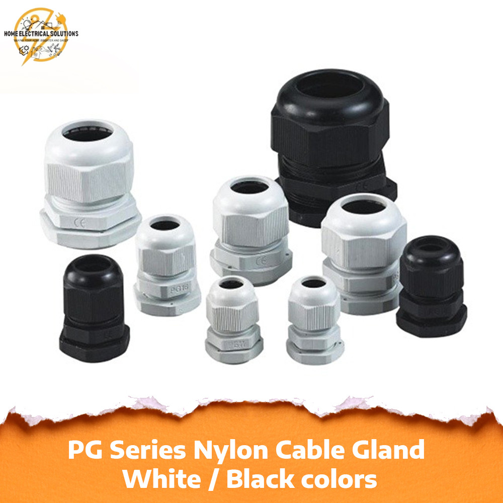 Nylon Cable Gland White / Black PG 25 - PG 63 PG Series No Rubber ...