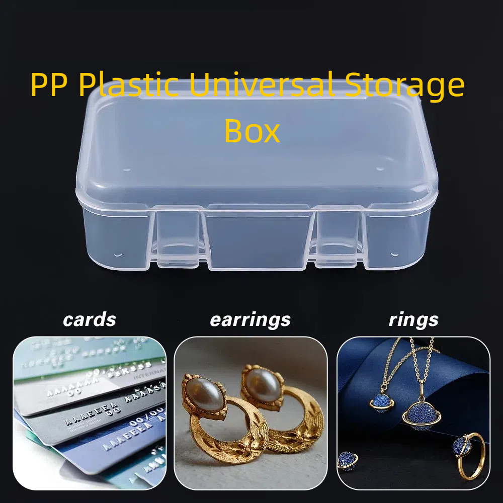 PP Plastic Universal Storage Box Rectangular Jewelry With Lid Organizer ...