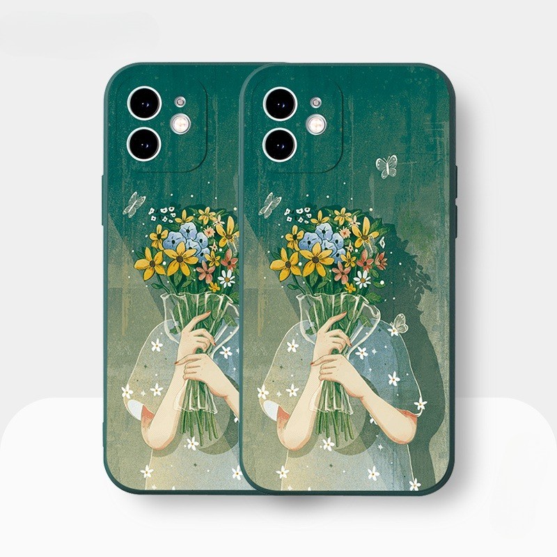 Ang green bouquet mobile phone case ay angkop para sa Vivo Y02 Y12 Y17S ...