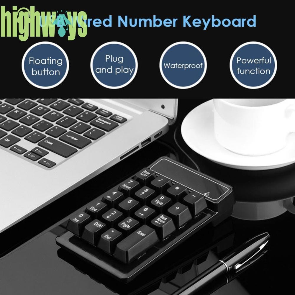 19 Keys USB Wired Numeric Keyboard Mechanical Hand Small Digital Keypad ...
