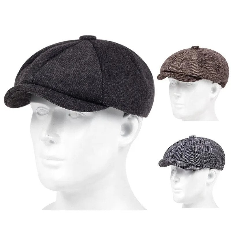 Retro Newsboy Caps Men British Painters Hats Autumn Winter Berets ...