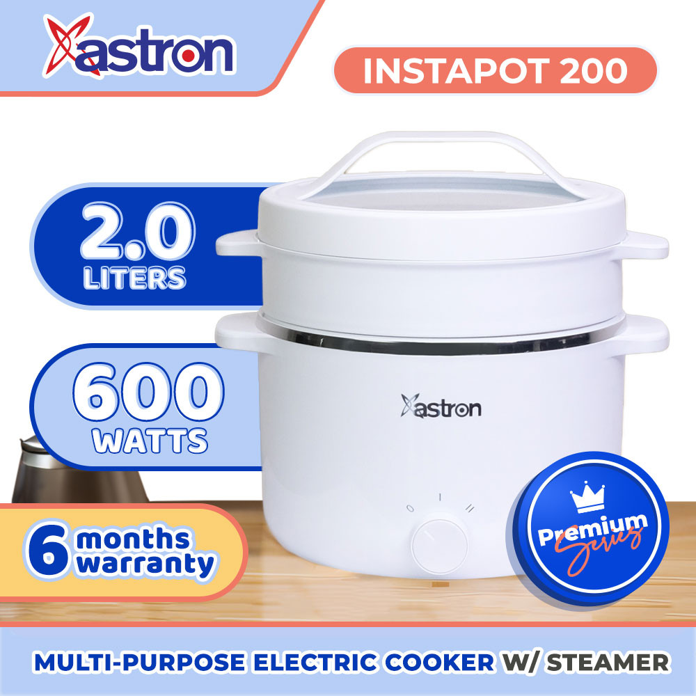 Astron INSTAPOT 200 Multi-Purpose Electric Cooker with Steamer | 2.0L ...