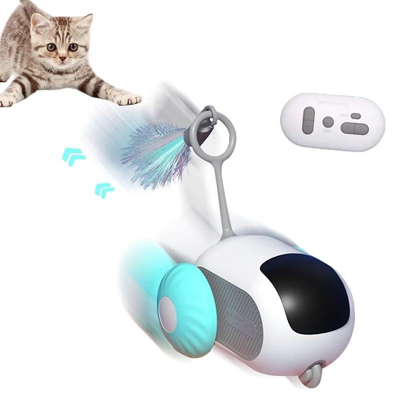 2 Modes Smart Pet Toy Automatic Moving Remote Control Training Car ...