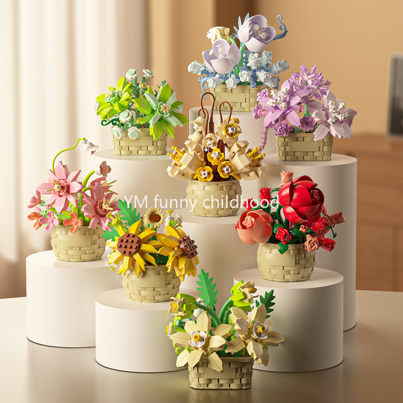 eternal flower basket, building blocks, flower pots, rose planting ...