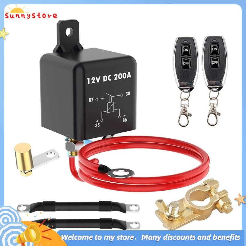 【sunnystore】Remote Battery Disconnect Switch 200A 12V Top Post Negative ...