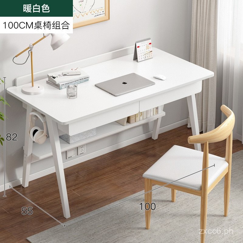 Nordic Computer Desk Desktop Simple Home Desk Simple with Bookshelf ...