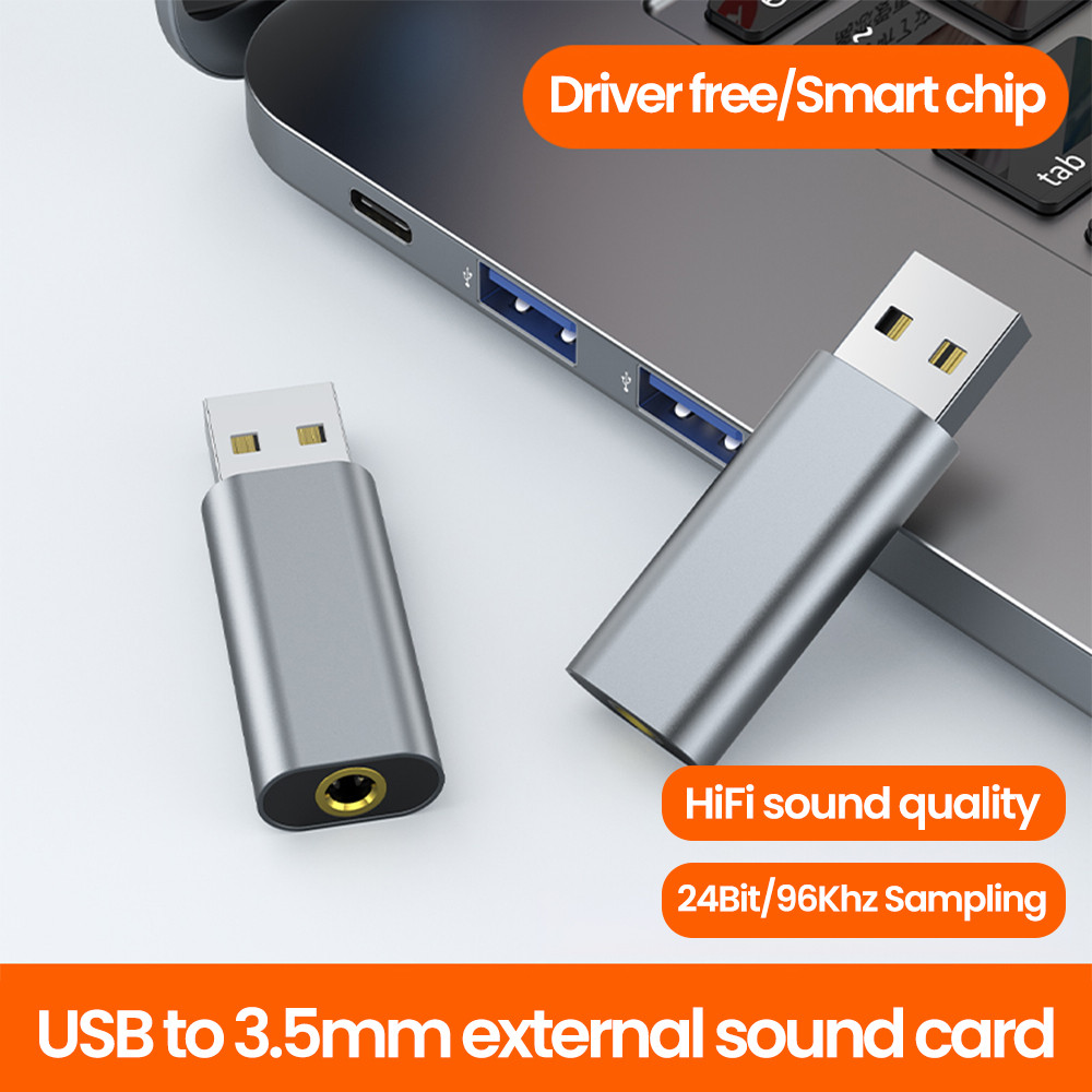 USB Computer Sound Card USB To 3.5mm Single Port Sound Card Headphone ...