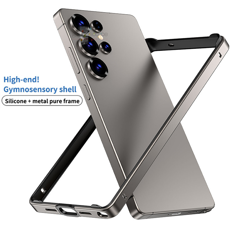 Hybrid Silicone Frame Aluminum Metal Phone Case For Samsung Galaxy S24 ...