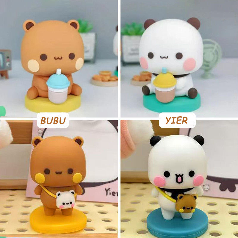 Bubu Dudu Action Figure Toy Pandan Bubu and Yier Shaking Doll ...