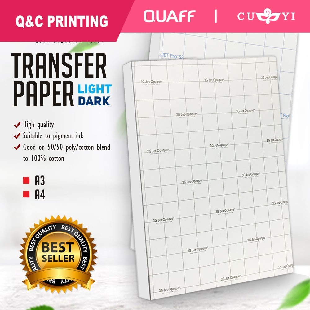 3G Jet Opaque US Dark Transfer Paper A4 Dark (10 Sheets/Pack) Inkjet ...