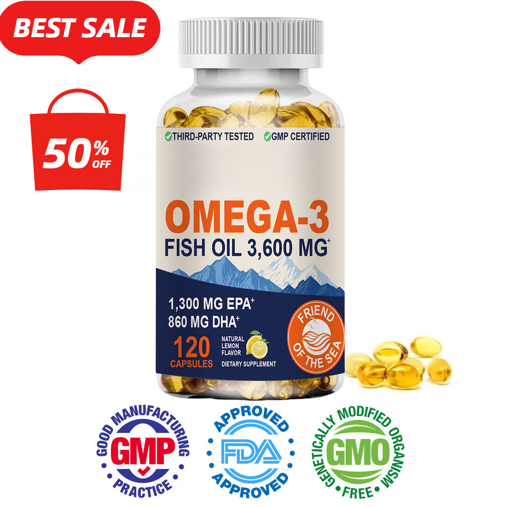 Omega 3 Fish Oil 3600 mg EPA and DHA Optimal Essential Fatty Acids ...