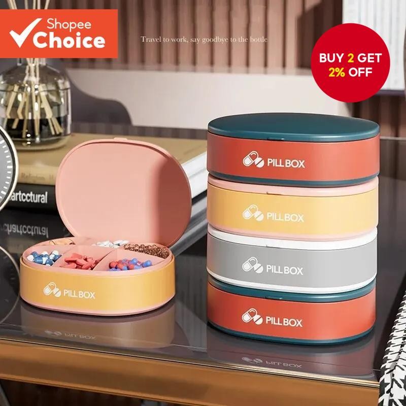 1 Pcs 6 Grids Medicine Box Pill Box Vitamins Container Travel Pills ...
