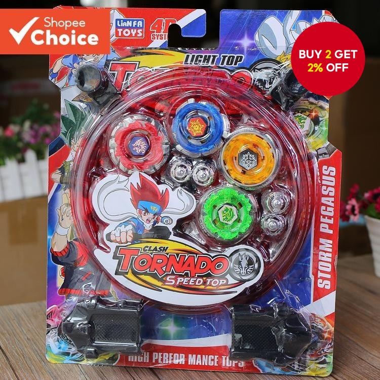 Metal Fusion Spinning Tops Galaxy Fury 4D System Gyros with Launcher ...