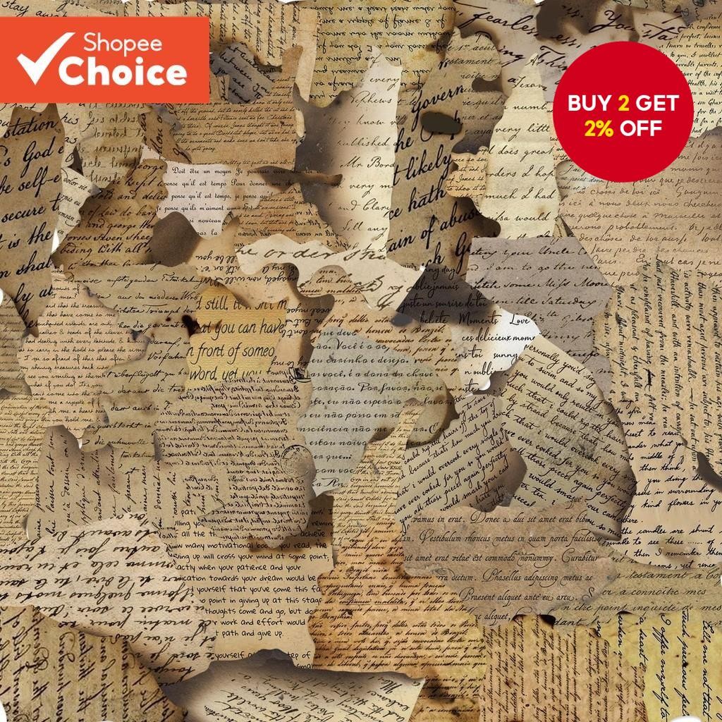 50PCS Vintage Burned Paper Stickers - Waterproof Vinyl Decals for ...