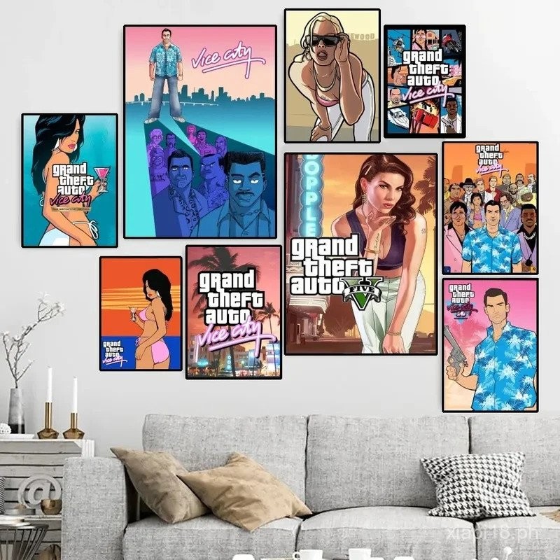 Gta Vice City Canvas Poster - Hd Gaming Wall Art Print Home Decor,No ...