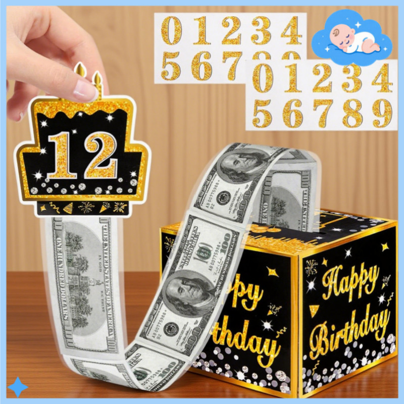 50pcs Money Pull Surprise Box Birthday Cash Gift Box DIY Money Cake ...