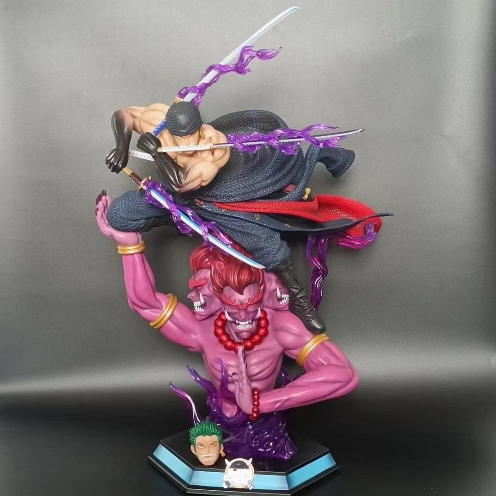 One Piece Shopee Anime GK Pirate Zoro Hellfire Asura Zoro Dual Head ...