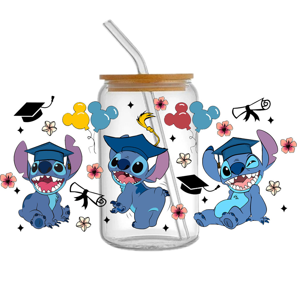 WC- Stitch Princess DTF Sticker For Cups Cool UV Wrap Transfer Sticker ...
