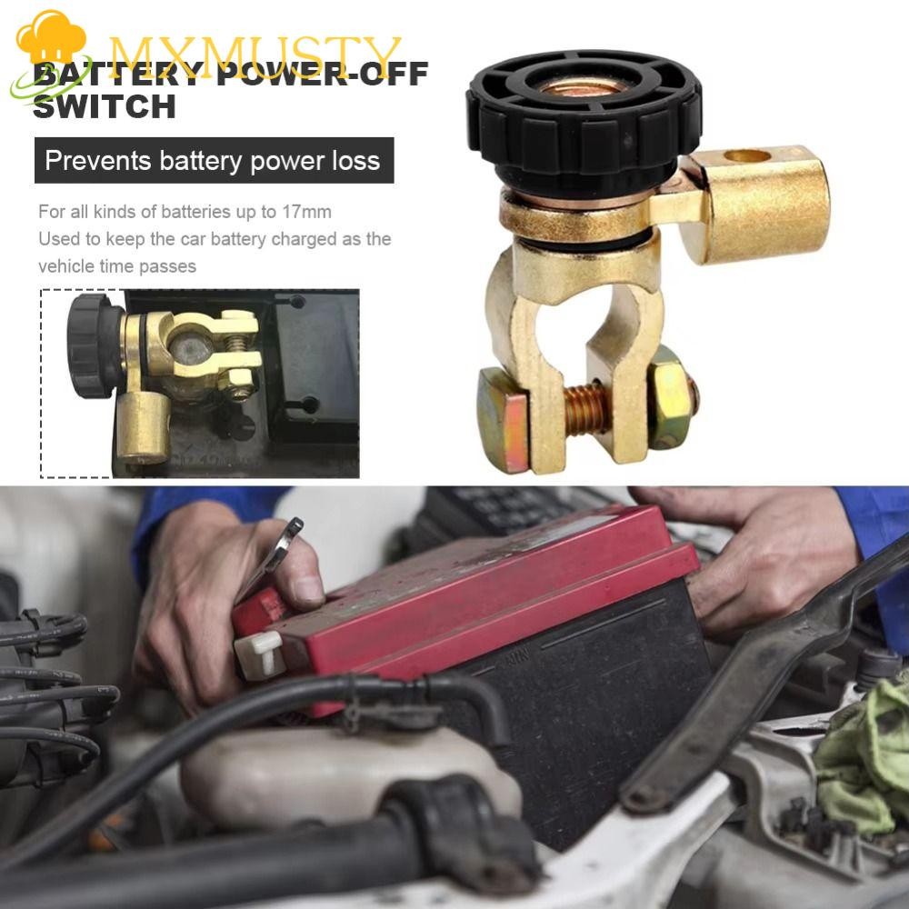 MXMUSTY Battery Power-off Switch, 12V Disconnect Safely Car Battery Terminal Switch, Power ...