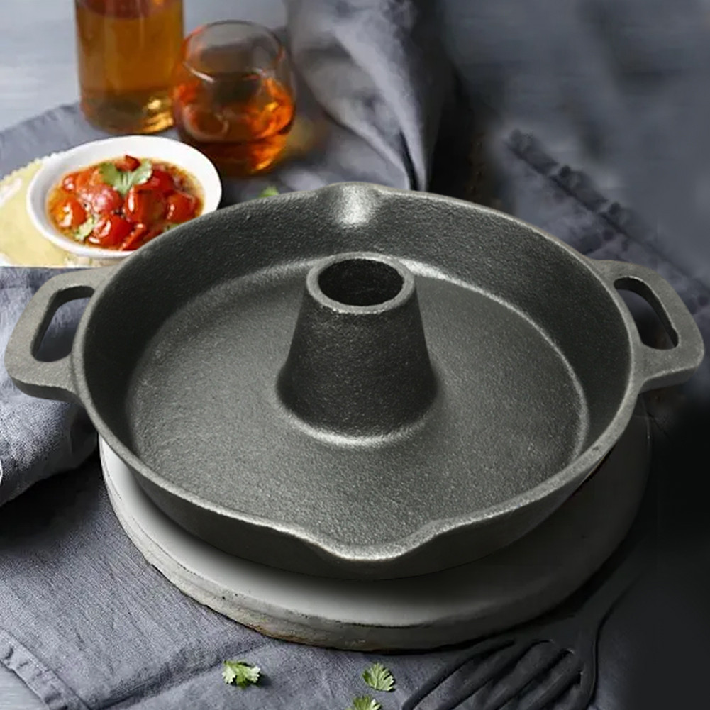 28CM Thick Turkey Pot with Handle Cast Iron Pre-Seasoned Chicken ...