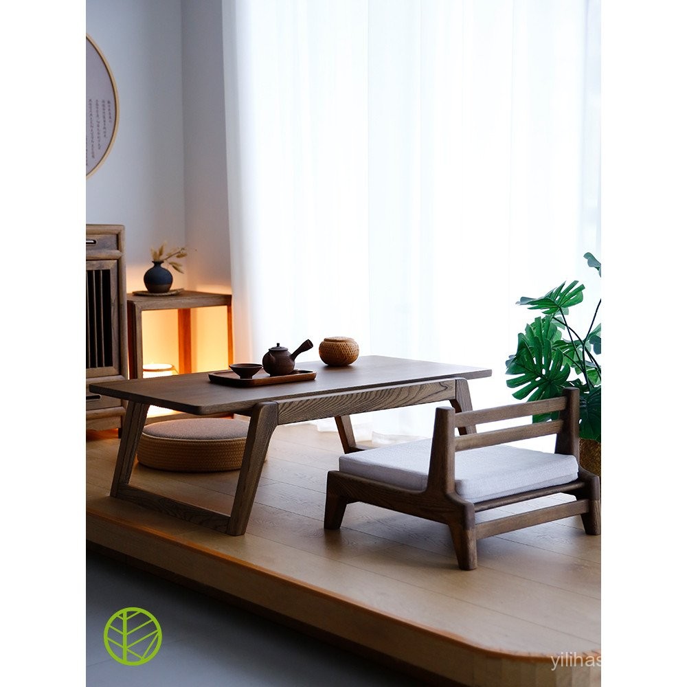 Mai She Japanese Style Small Low Table Tatami Tea Table and Chair Set ...