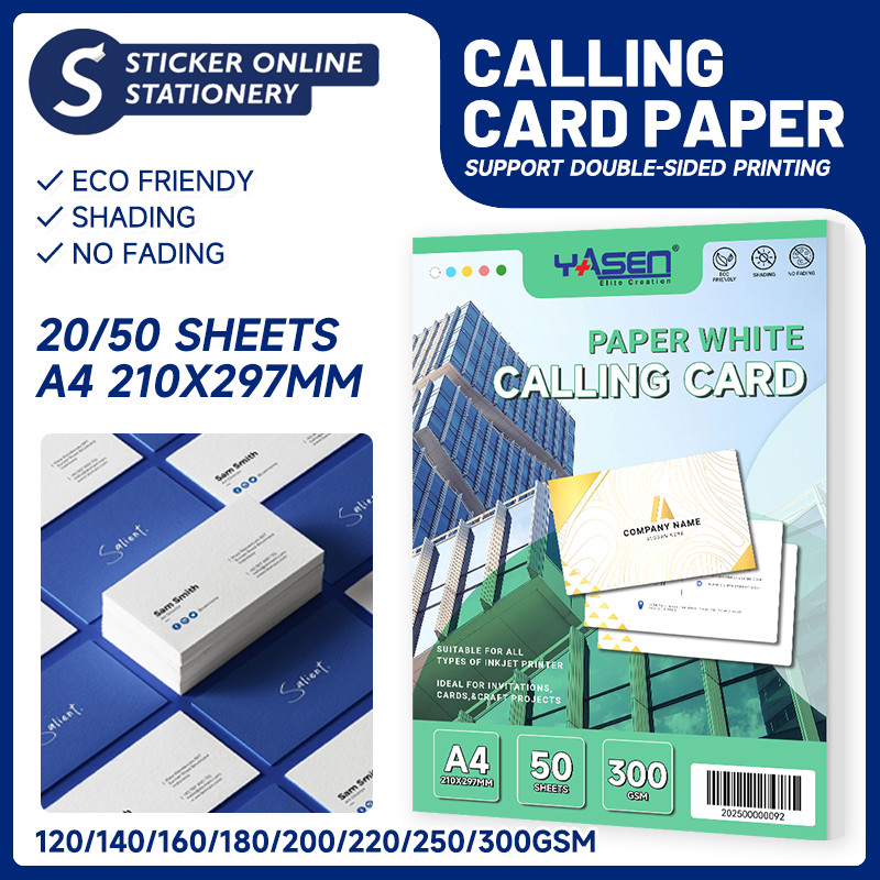 Calling Card Paper - A4 Size 250gsm Paper White 20 Sheets/Vibrant For ...