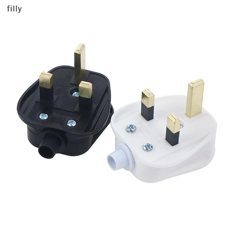 filly England Removable Power Plug Type G White Black 3 Pin UK Mains ...