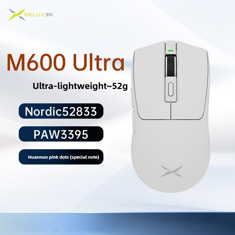 Delux M600 Wireless Gaming Mouse Dual Mode PMW3395 Nordic5283 ...
