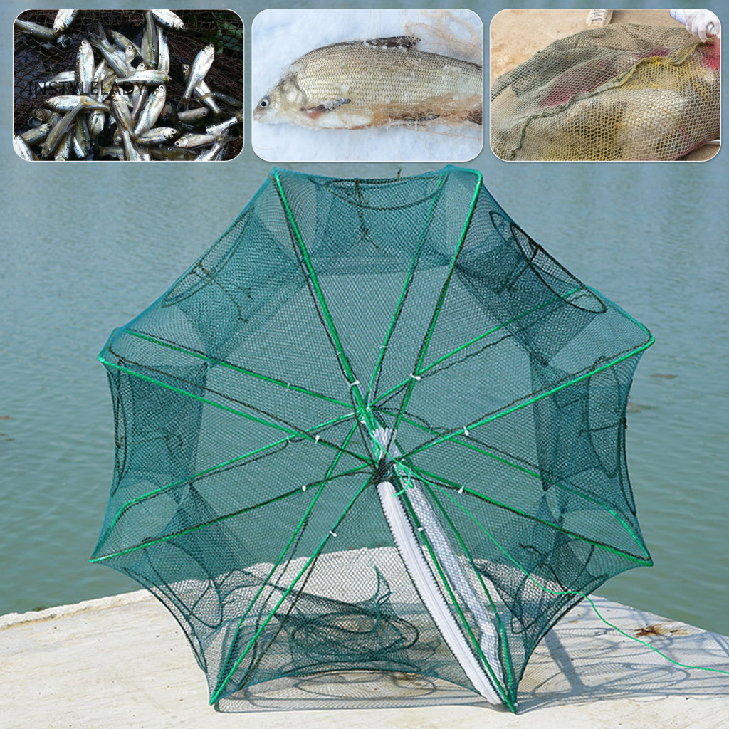 instylelady Foldable Fishing Cage Outdoor Recreational Fishing Gear ...