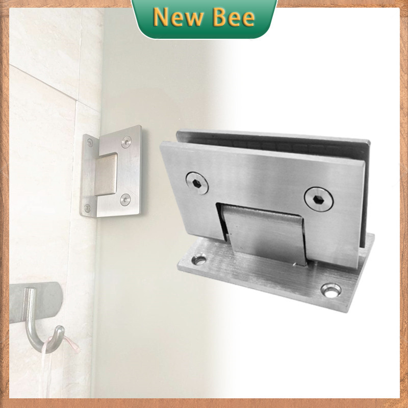 Heavy Duty Shower Glass Clip Hinges 304 Stainless Steel 90° Wall To ...