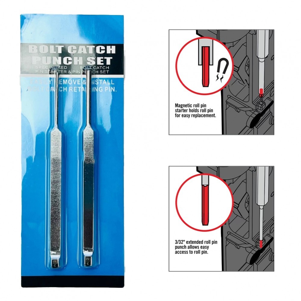 Roll Pin Punch Set Easy Pin Removal Carbon Steel Flush Fit Against ...