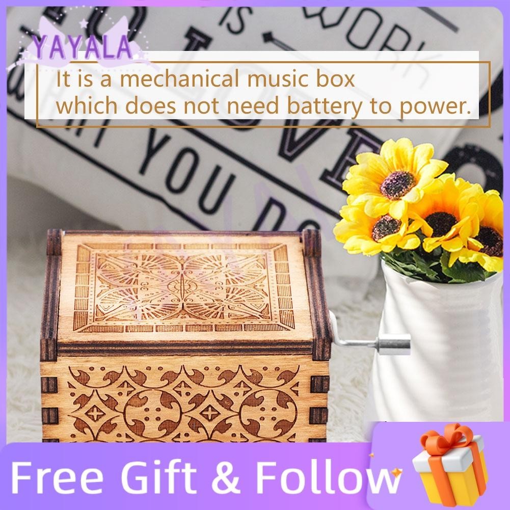 Yayala Music Box Wood Musical Boxes Case Classic Craft for Office Home ...