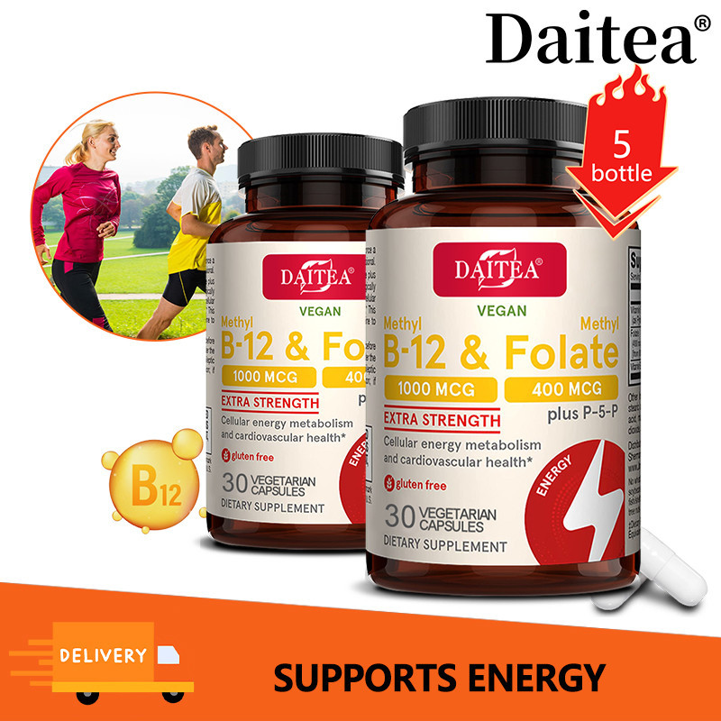 Daitea B-12and Folic Acid+P-5-P,Supplement for Cellular Energy ...