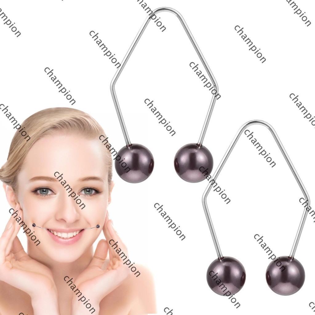 CHAMPIONO 1 Pair Dimple Maker for Cheeks, Pearl Alloy Dimple Trainer ...