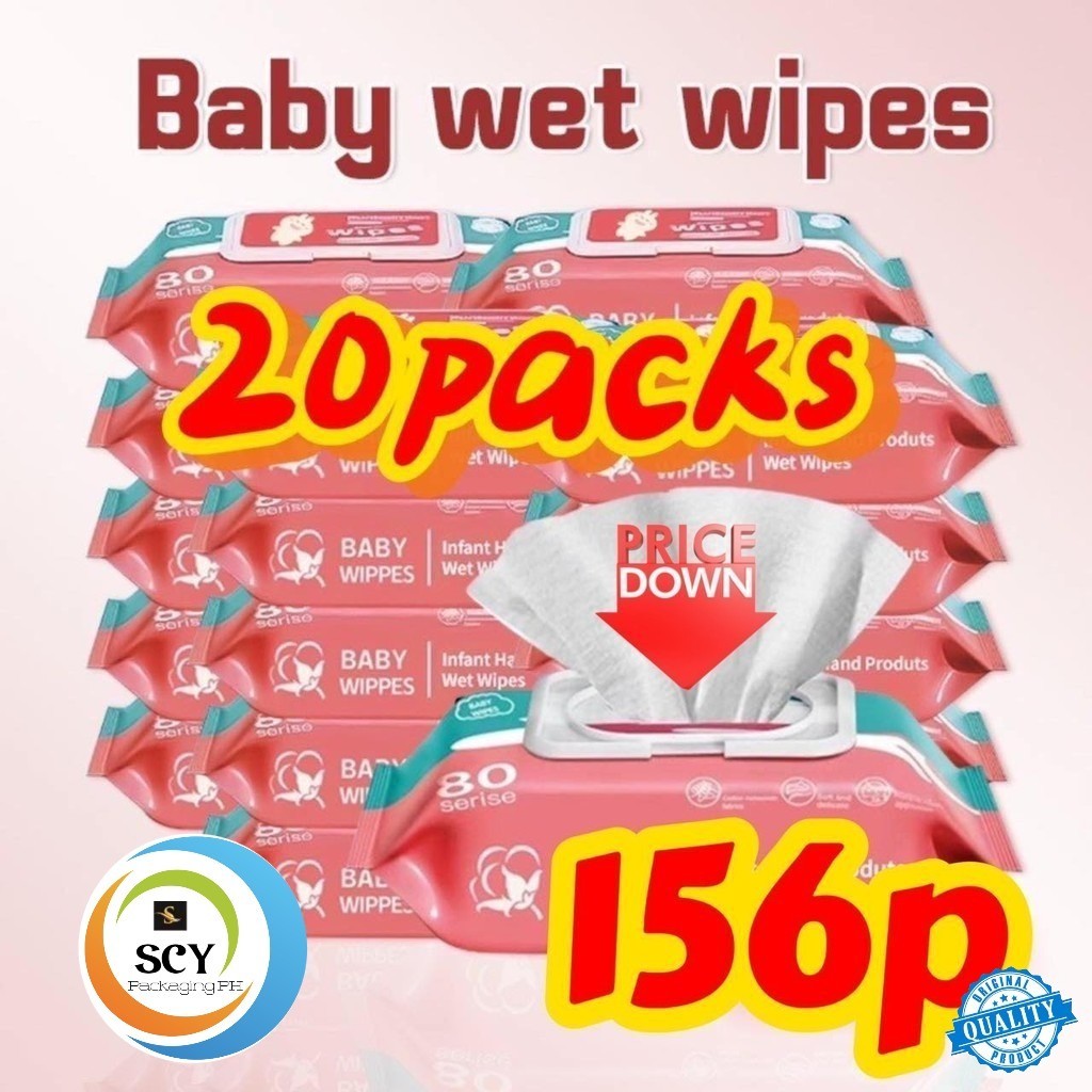 SCY NEW 5pack and 10pack Organic Baby Wipes 80 Pcs Water Hypoallergenic ...
