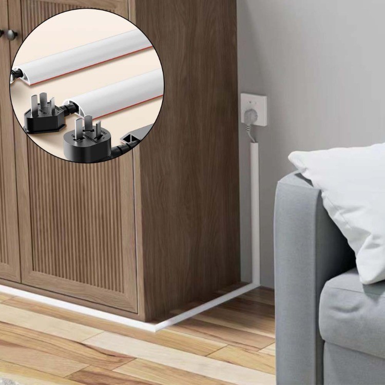 Tough Floor Cable Cover PVC Cord Protector Self-Adhesive Cable ...