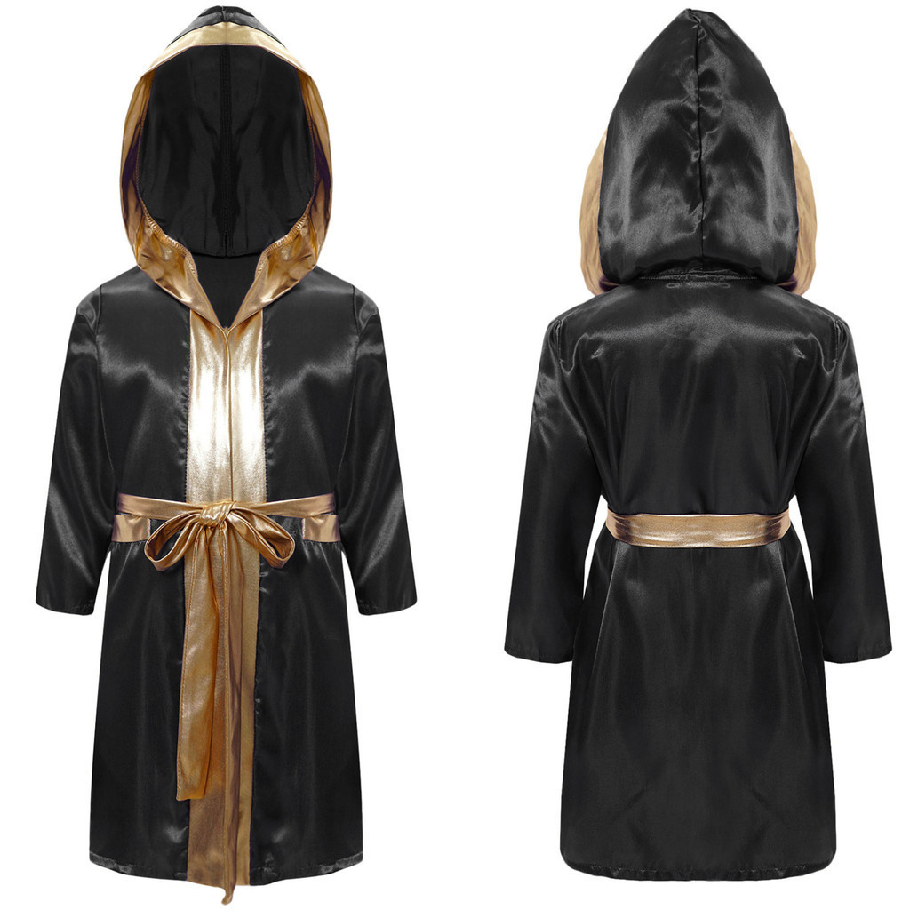 Lorilida Kids Boxing Costume with Hooded Boxer Robe Halloween Cosplay ...