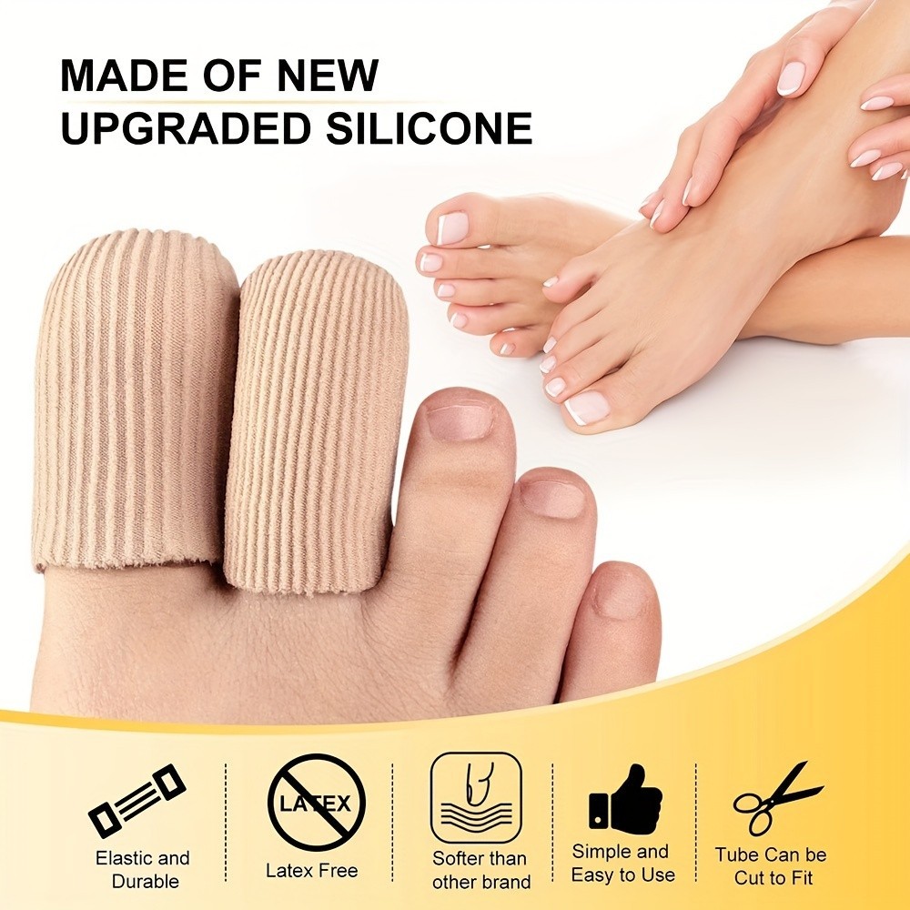 Sleeve-Style Toe Protectors, Silicone Toe Caps Closed Toe Surface ...