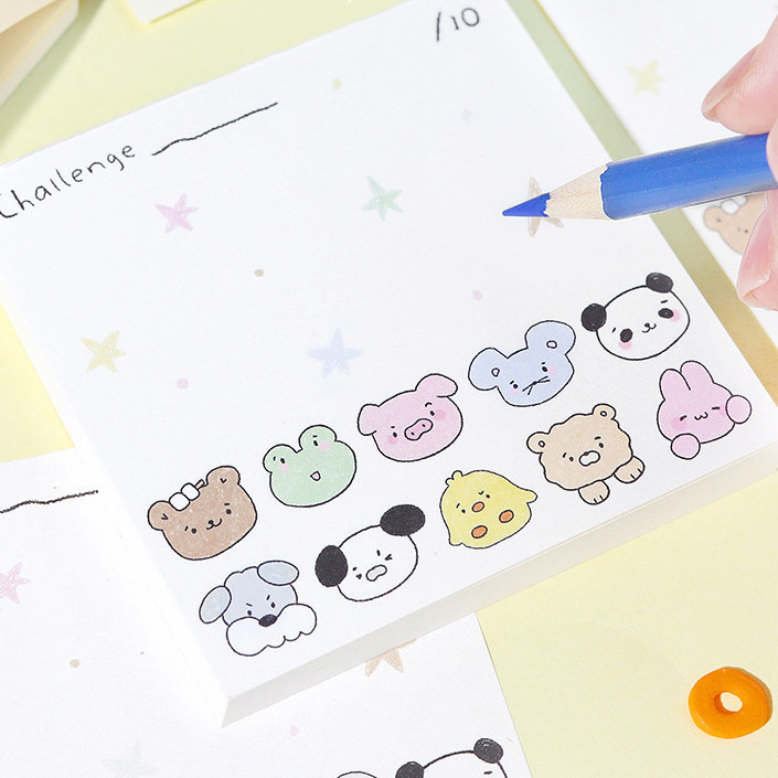 Cdaily|Cute Cartoon Note Pad Square Note Pad Student Office Memo Note ...
