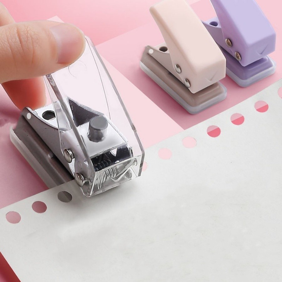 Mini Single Hole Paper Punch 6mm Student Stationery Round Hole Manual ...