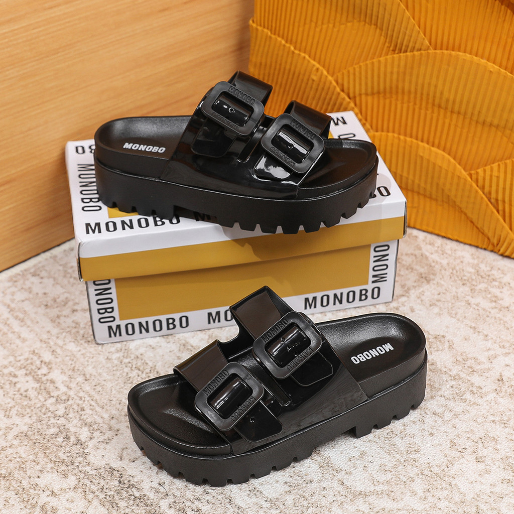 TONGTONG BLACK MONOBO SANDALS FOR WOMEN MONOBO SLIPPER WITH BOX M568-1 ...
