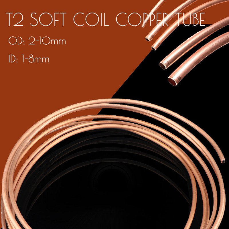 1M Soft Coil Copper Tube T2 Red Copper Tubing Airs Conditioning ...