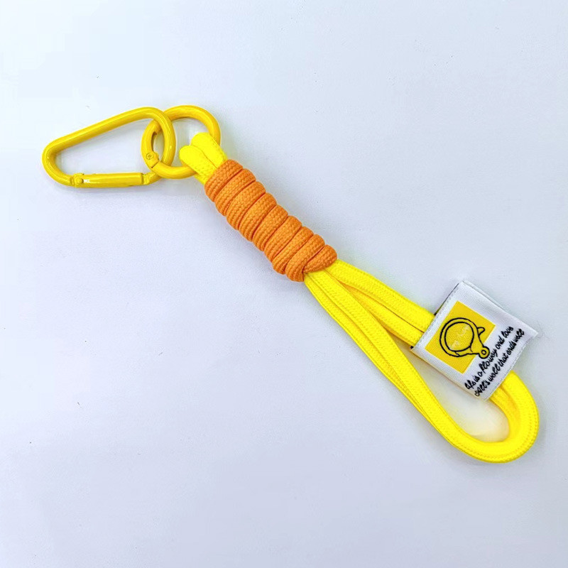 Nylon Woven Fabric Rope Keychain Climbing Button Carabiner Couple ...