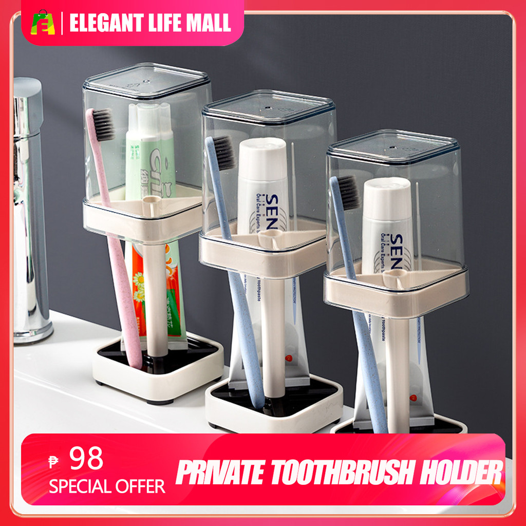Cute Toothbrush Holder Organizer and Toothpaste Case with Cover Cap ...